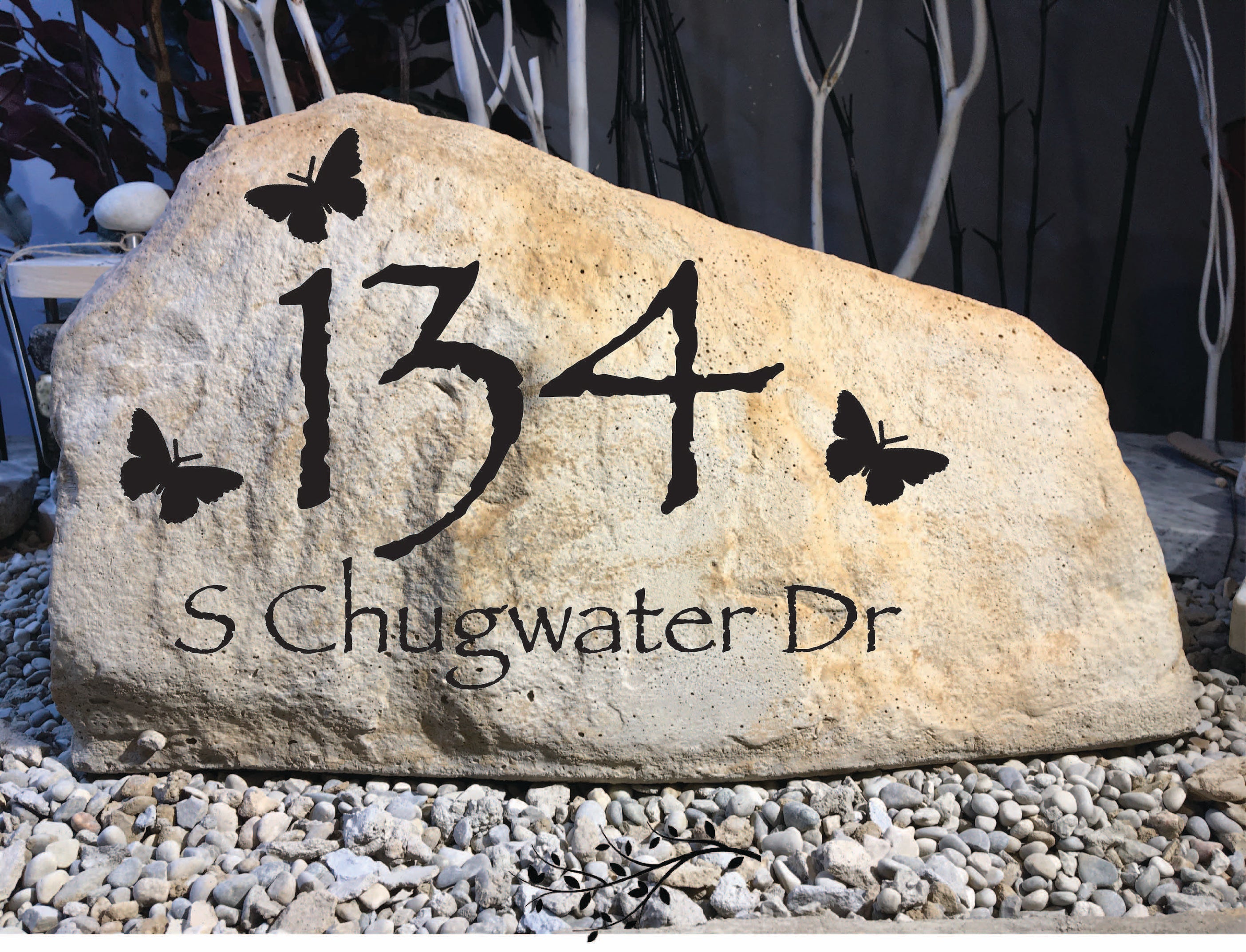 Custom Carved Address Stone or Address Marker. Includes engraving into ...